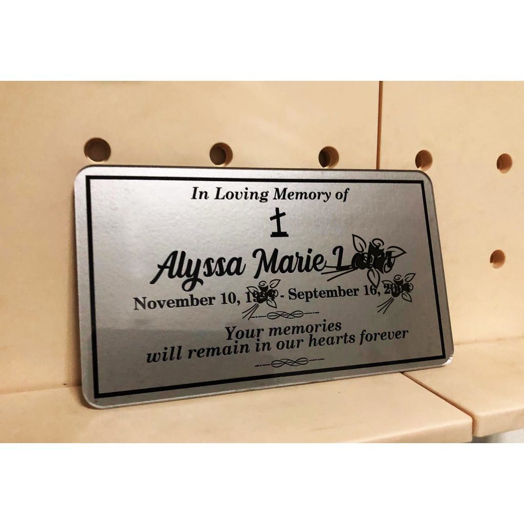 Acrylic Nameplate for Columbarium Vault | Shopee Philippines