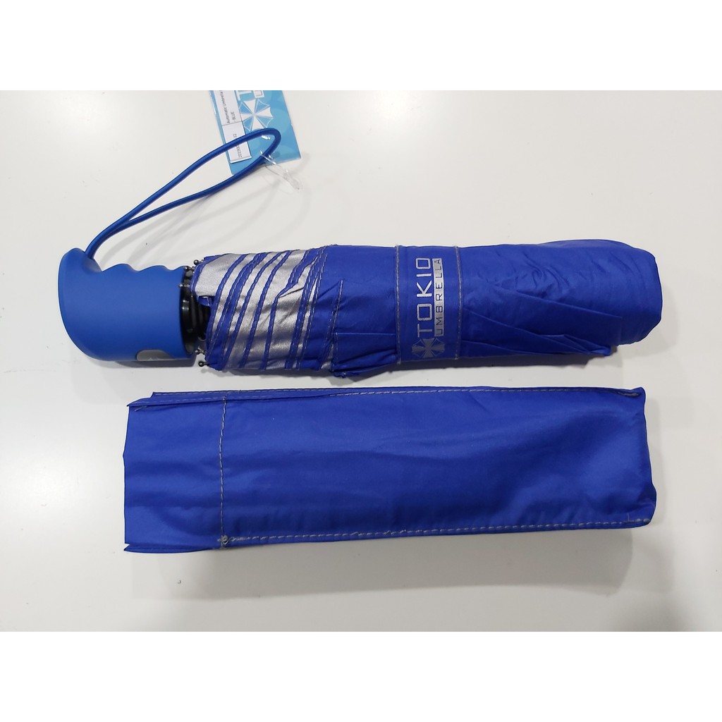 TKOCS10 Tokio 3 Fold Umbrella Windproof Flat Frame Design Silver ...