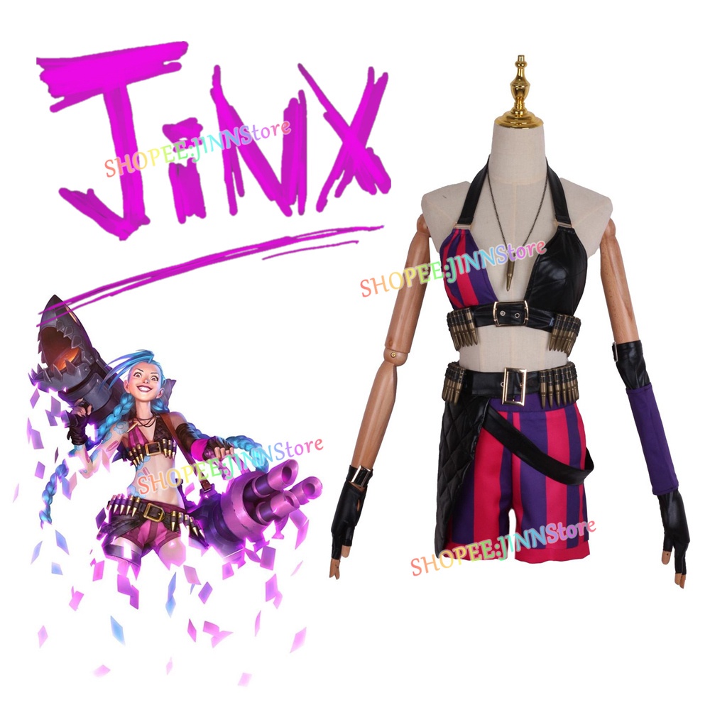 JINN LOL Jinx Cosplay Costume Uniform Outfits Party Carnival Cosplay ...