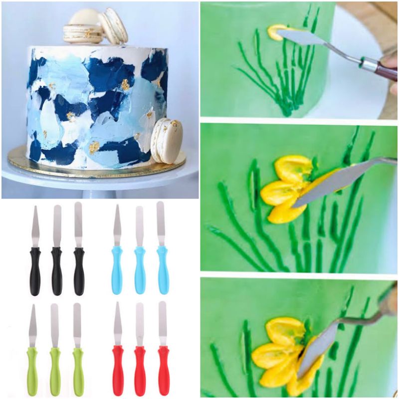3PCS Cake Spatula Pallet Knife Icing Baking Decoration Frosting ...