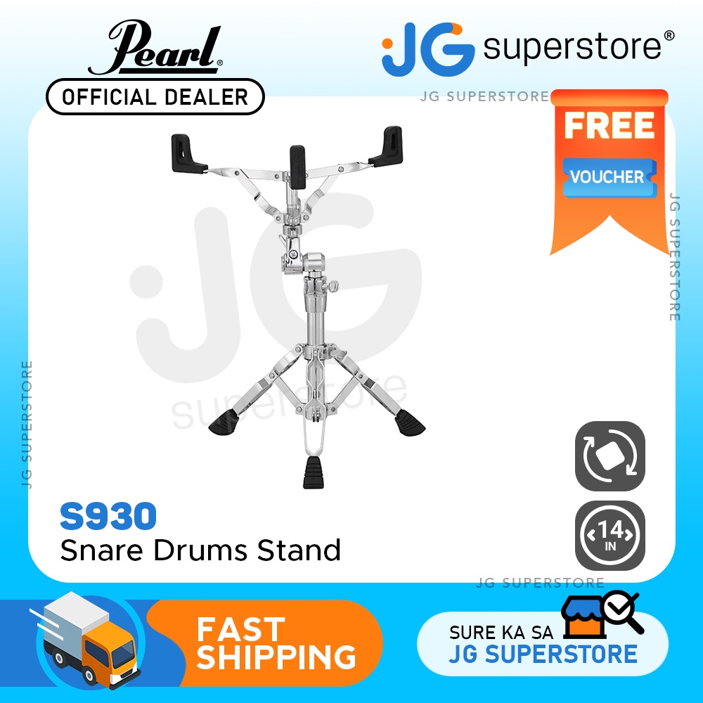 Pearl S930 Snare Drum Stand Adjustable w/ Double Braced Tripod Legs for ...