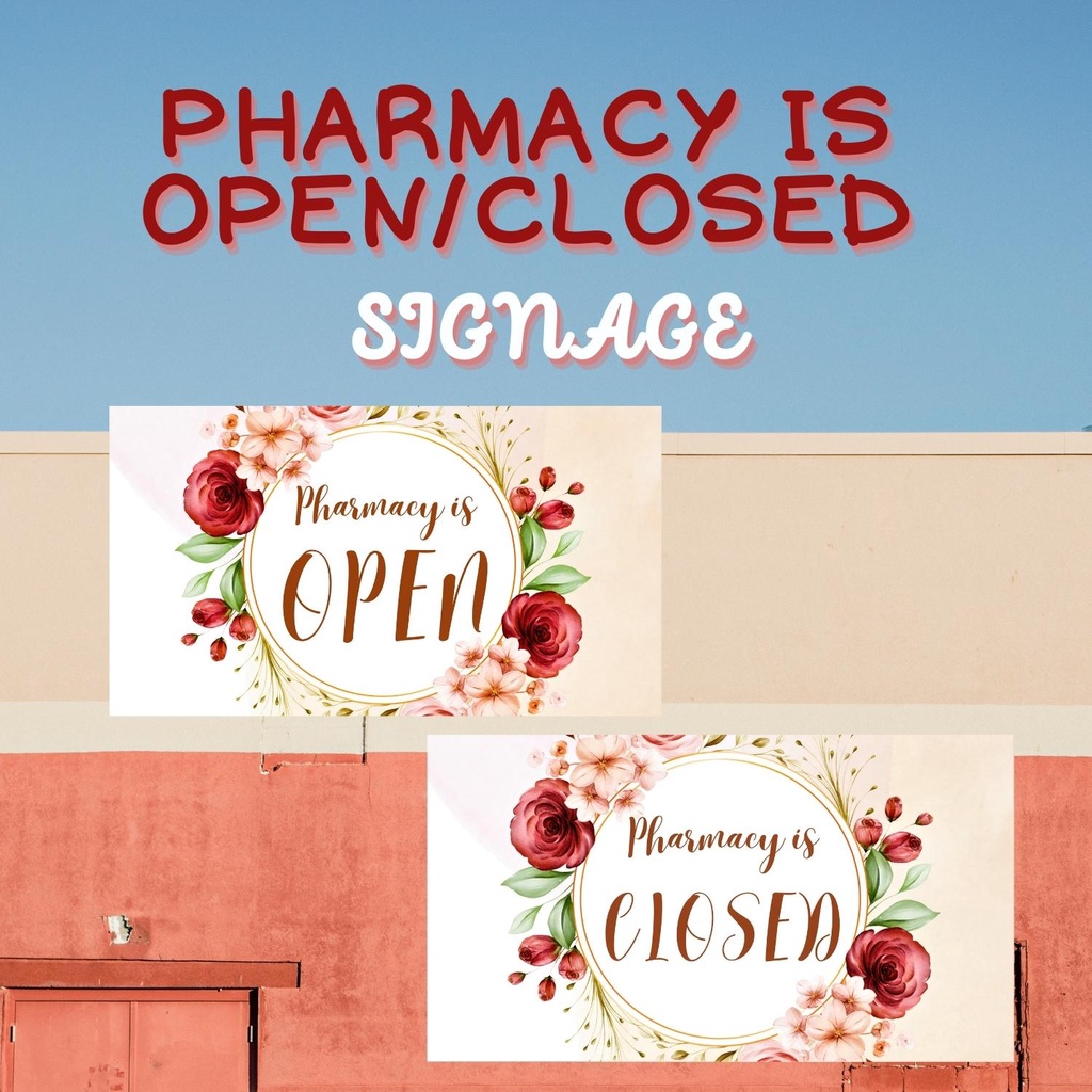 PHARMACY IS OPEN/CLOSED SIGNAGE (FREE 1 PC SUCTION HOOK!) | Shopee ...