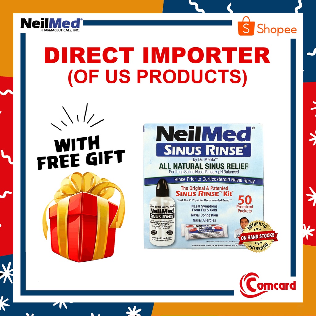 NeilMed, The Original & Patented Sinus Rinse Kit, 50 Premixed Packets ...