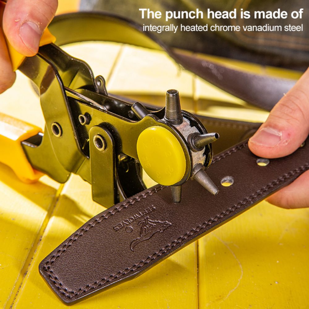 Deli 6Sizes Leather Hole Puncher 9" Leather Hole Revolving Punch Pliers ...