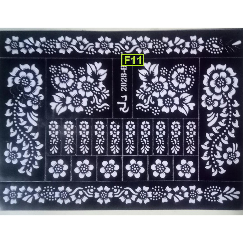 Sticker Corak Inai vinyl Design Baru 8 different designs | Shopee ...