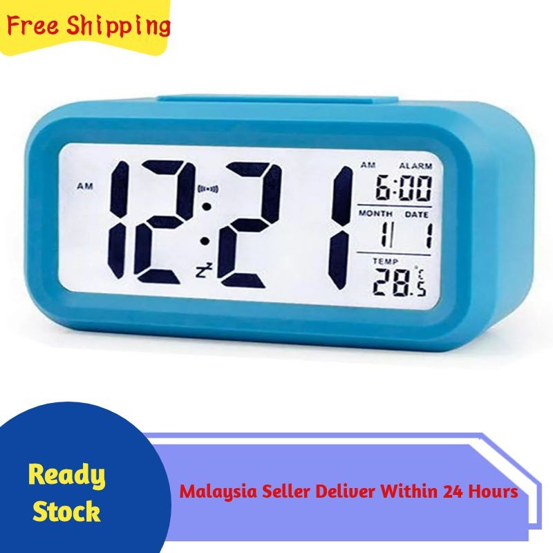 DELLY LED Digital Clock Time With sensor light Calendar & Thermometer ...