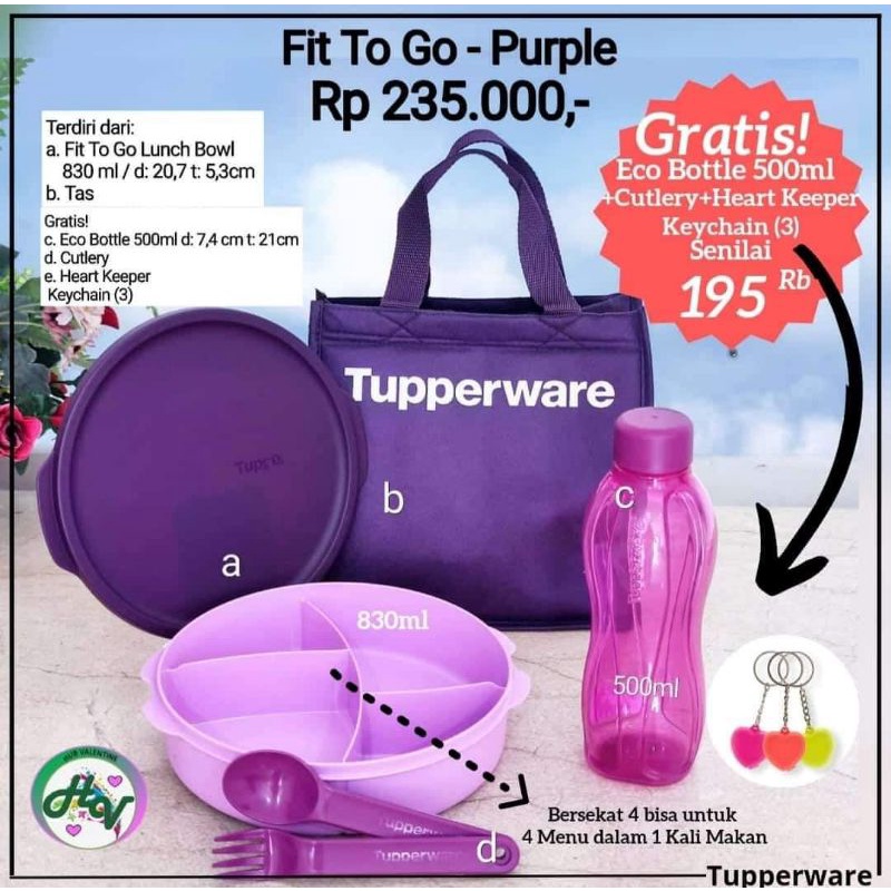 Fit to go with bag, Complete Tupperware Lunch Box | Shopee Philippines