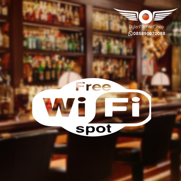 Free Wifi Logo Sticker Cafe Resto Hotel Office Cafe WC Sticker Sign 04 ...
