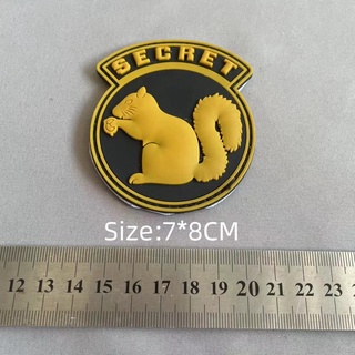 7*8CM 3D PVC SECRET Squirrel Rubber Morale Badge Tactics Hook And Loop Patches Pasted On The ...