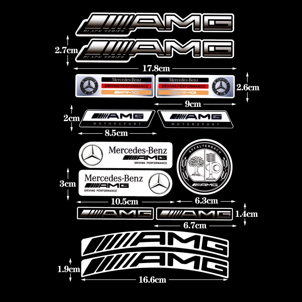 Reflective AMG Logo Car Sticker Mercedes AMG Decal Emblem Badge For ...