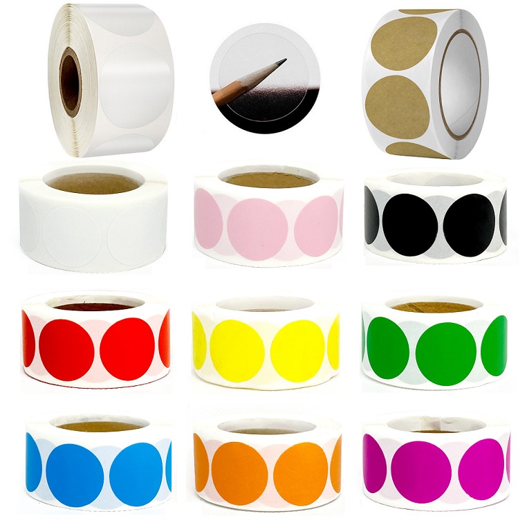 500Pcs Chroma Label Color Code Dot Labels Stickers Red Green White ...