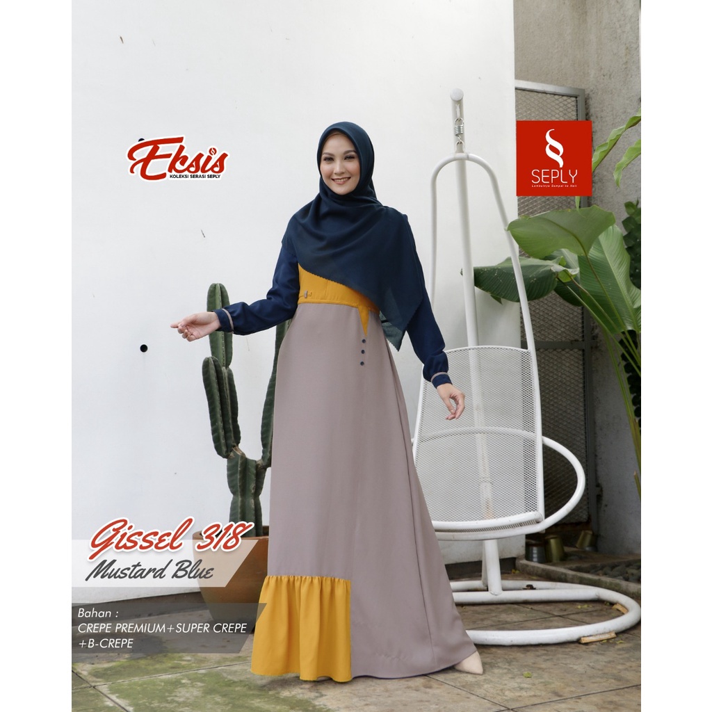 READY READY TO SEND | HB - GISSEL 318 MUSTARD BLUE | LATEST GAMIS BY ...