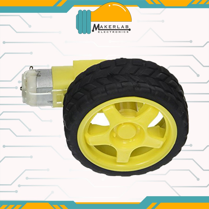 Yellow DC TT Gear Geared Motor and Wheel (Smart Car Robot Gear ...