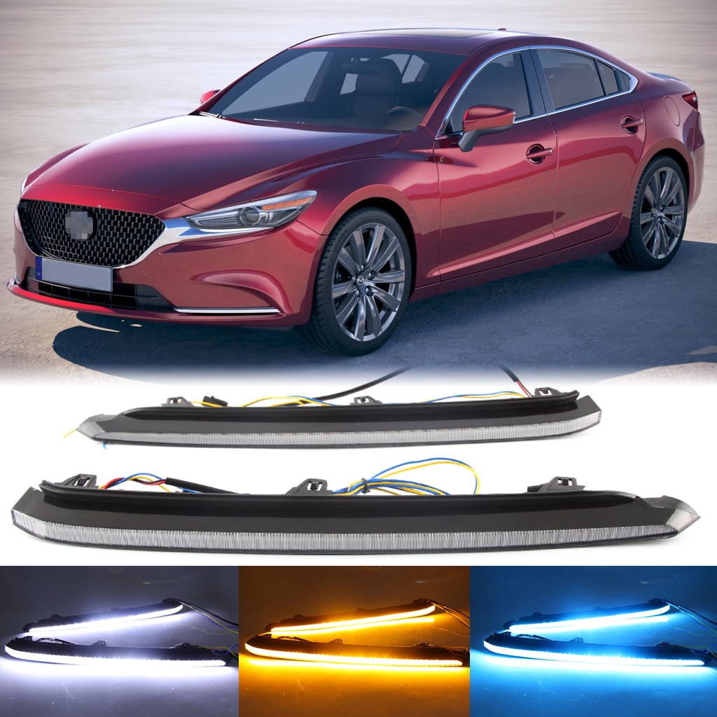 3 Colors LED DRL Daytime Running Light For Mazda 6 Atenza 2019 2020 Day ...