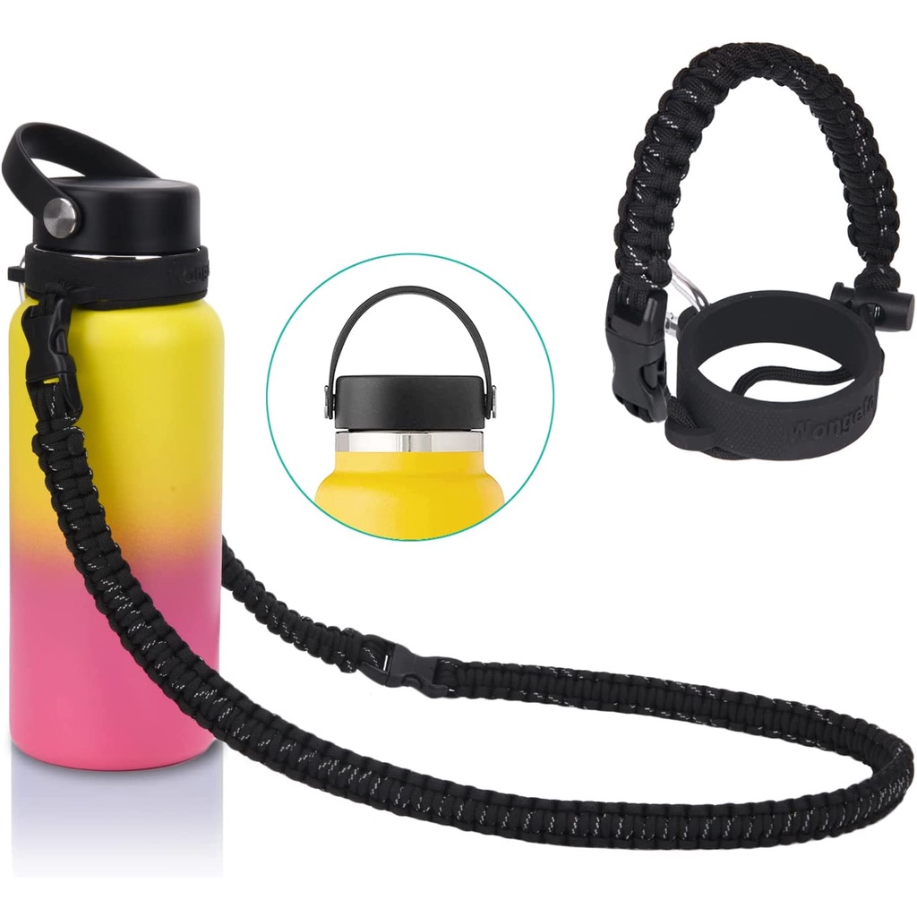 2-IN-1 Cup Water Bottle Rope Aquaflask Shoulder Strap Safety Ring for ...