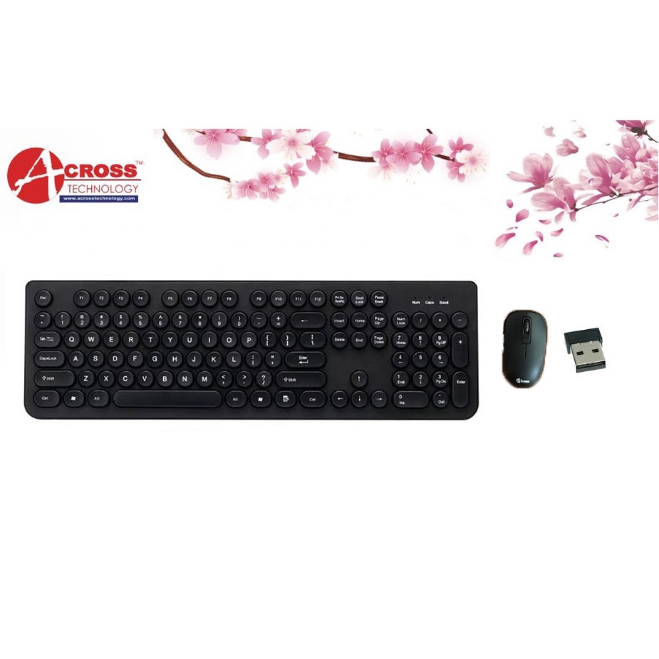 ACROSS 104Key Full Size Combo Wireless Keyboard & Mouse (Black) WKM ...
