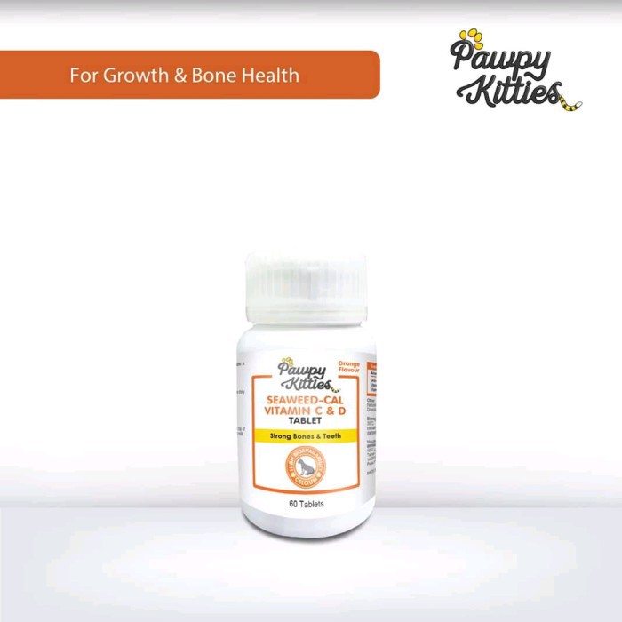 Pawpy Kitties Seaweed-Cal Vitamin C & D Supplement for Cat & Dog ...