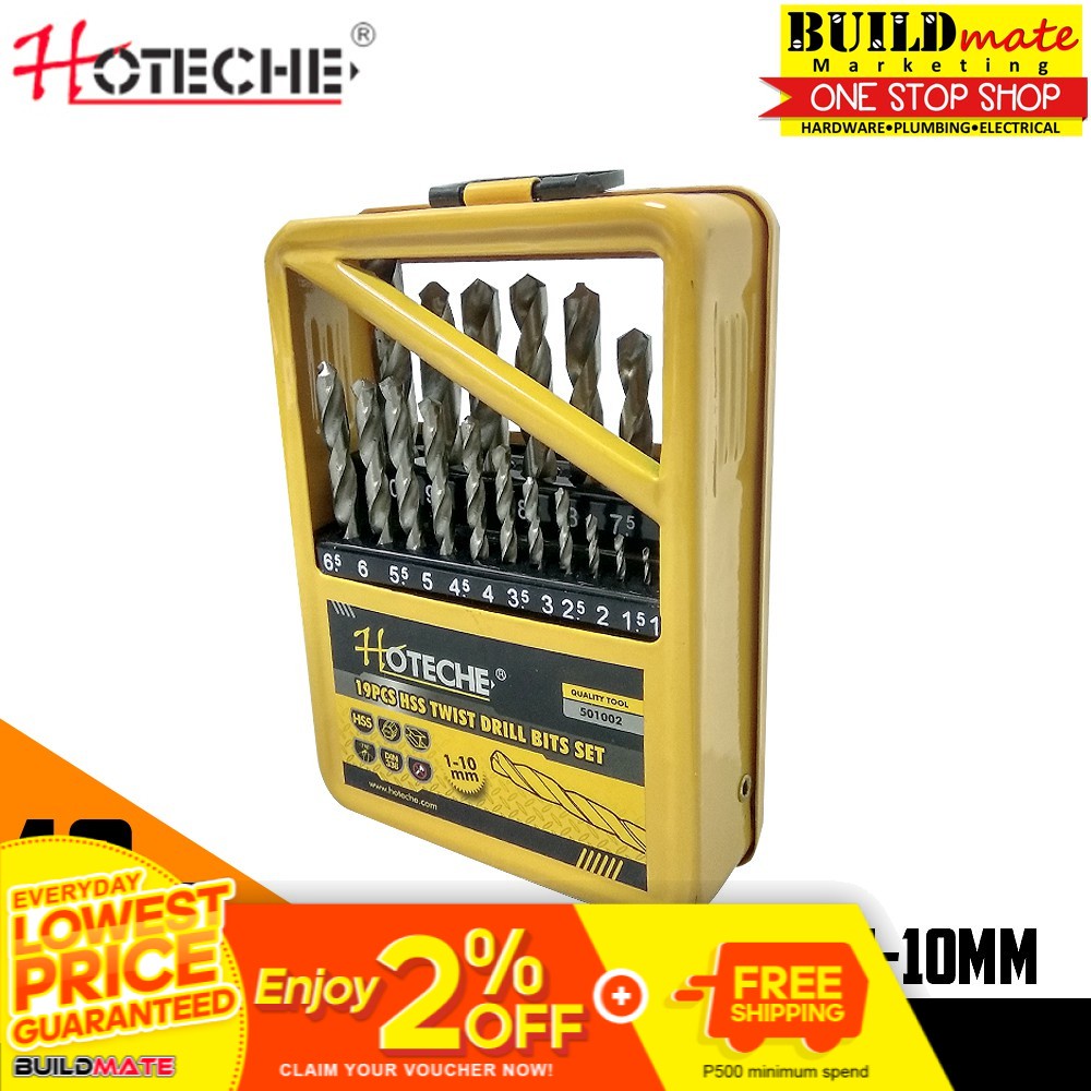Hoteche HSS Twist Drill Bits 19pcs/SET 501002 | Shopee Philippines