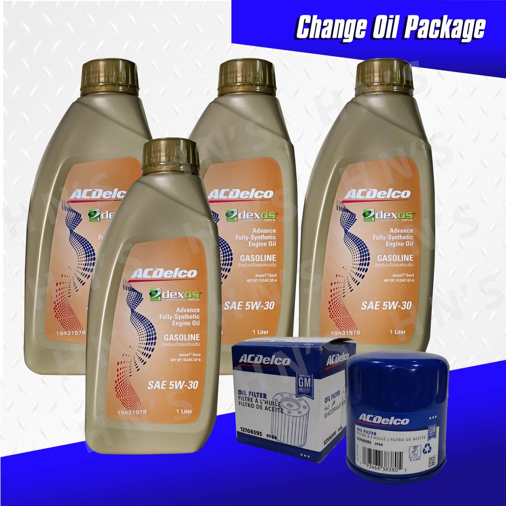 ACDelco 5W-30 Dexos 1 Fully Synthetic Engine Oil Package for Chevrolet ...