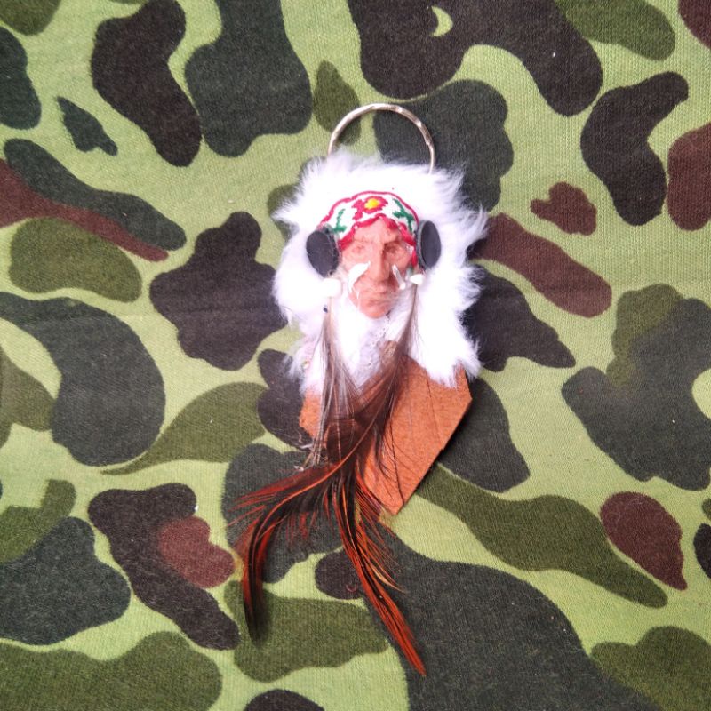 GANTUNGAN Indian Chief Key Ring Indian Tribal Head Keychain Indonesian ...