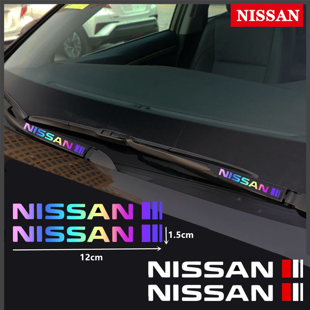 2Pcs NISSAN Wiper Stickers Front and Rear Windshield Decals for Nissan ...