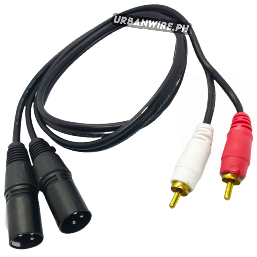 【LOCAL STOCK】Dual XLR Male to Dual RCA Male Audio Signal Patch Cable ...