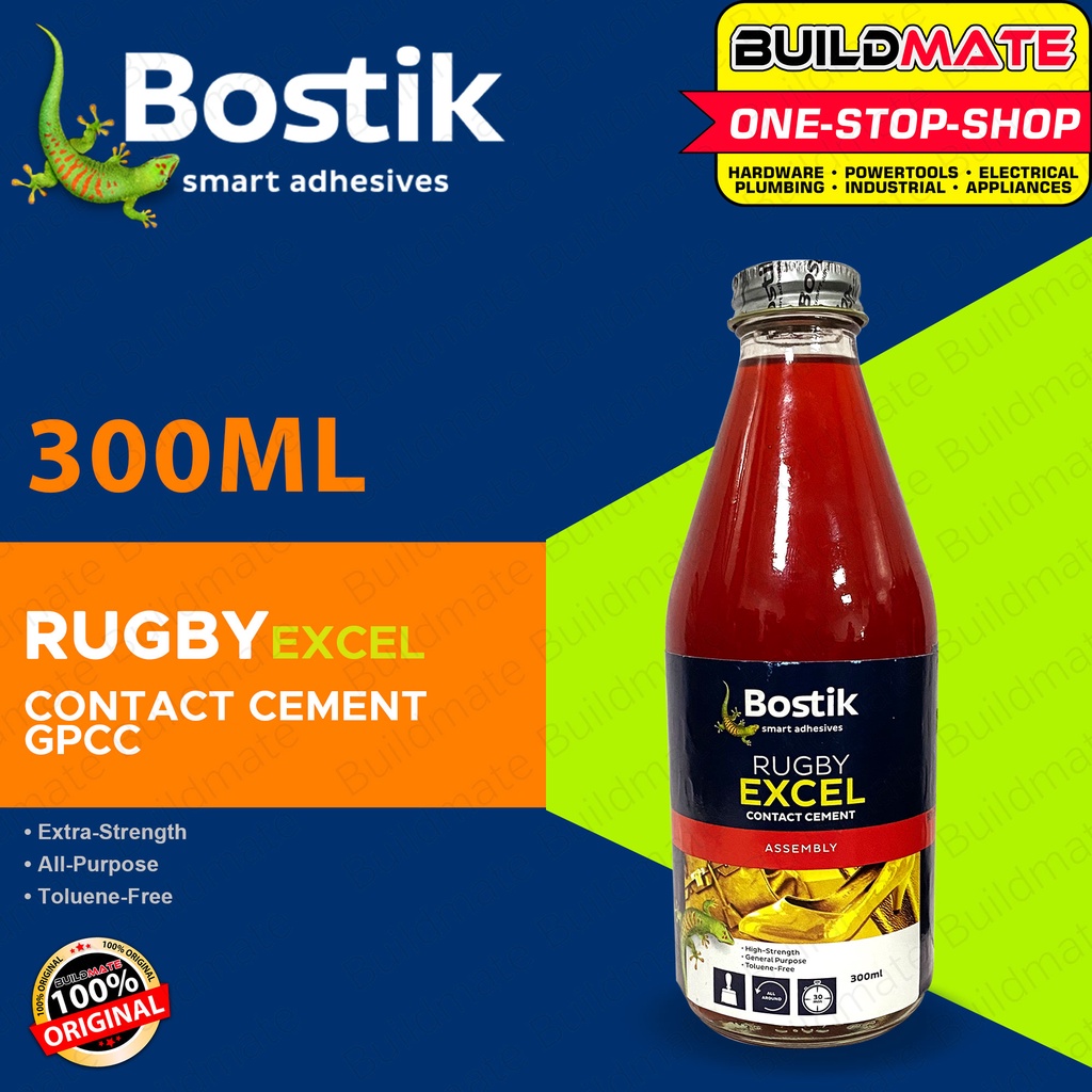 BOSTIK RUGBY EXCEL Adhesive Contact Cement 300ML •BUILDMATE• | Shopee ...