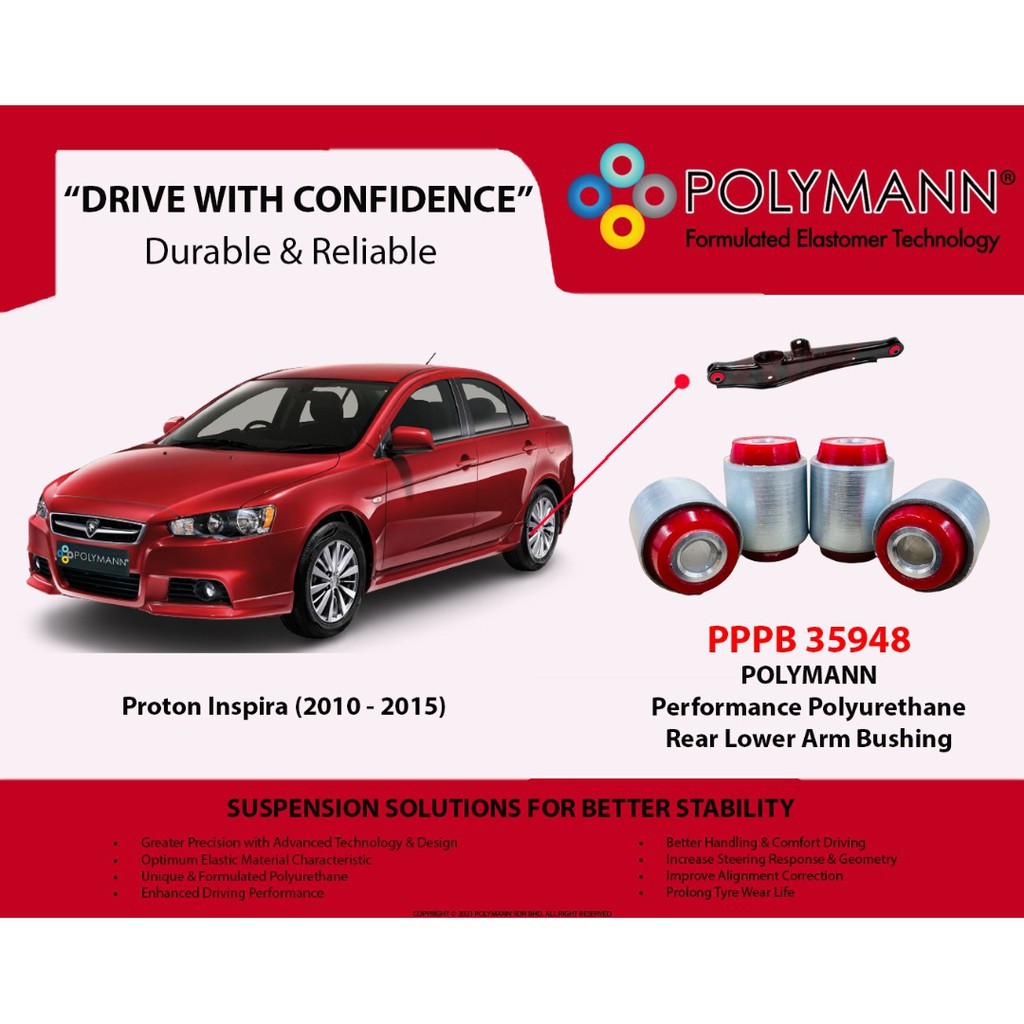 Polymann Proton Inspira (2010 - 2015)Performance Polyurethane REAR ...