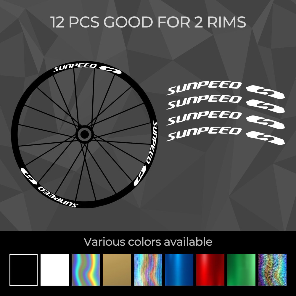 SUNPEED (8 Or 12 pcs) Holographic Wheel Rim Sticker Decal Vinyl For ...