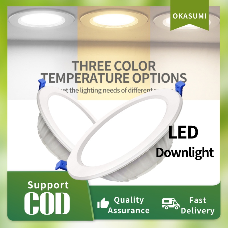 LED Downlight Panel Light Ceiling Light 3 Color Recessed Pin Lights 6W ...