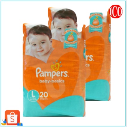 Pampers Baby Basics Large Diapers 20pcs | Shopee Philippines