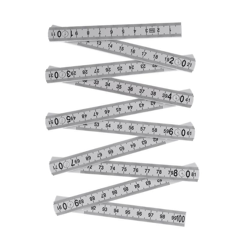 1M 2M 10-parts Folding Carpenters Ruler Lightweight Compact Measuring ...
