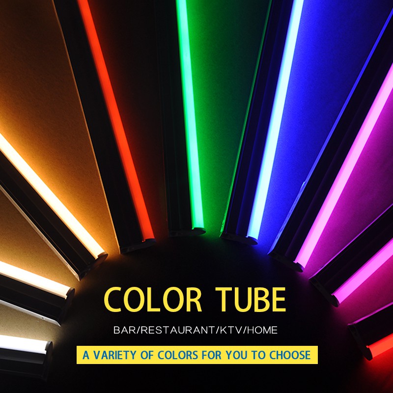 Color T5 led tube integrated LED strip red blue green purple pink warm ...