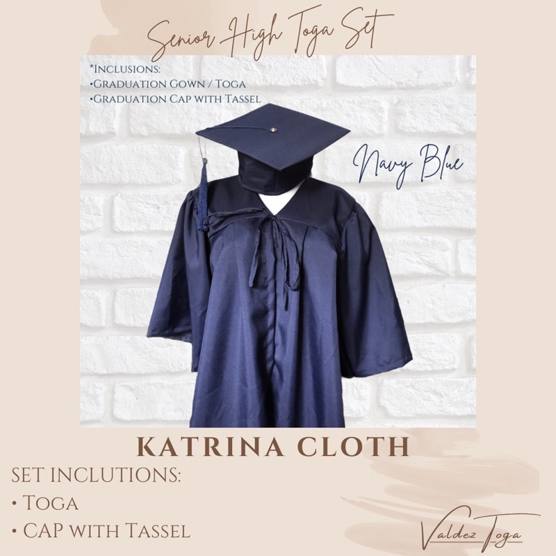Senior High/Bachelor Navy Blue Toga Set (Premium Quality Katrina Cloth ...
