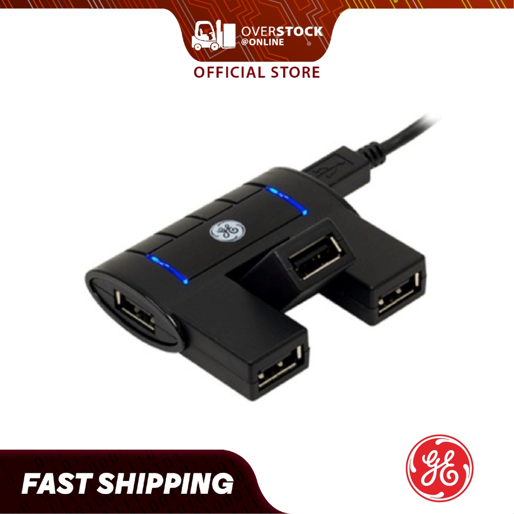 GE 4-Port Flex Hub 98210 with 4 USB Port, 2.0 USB & 480 Mbps Transfer ...