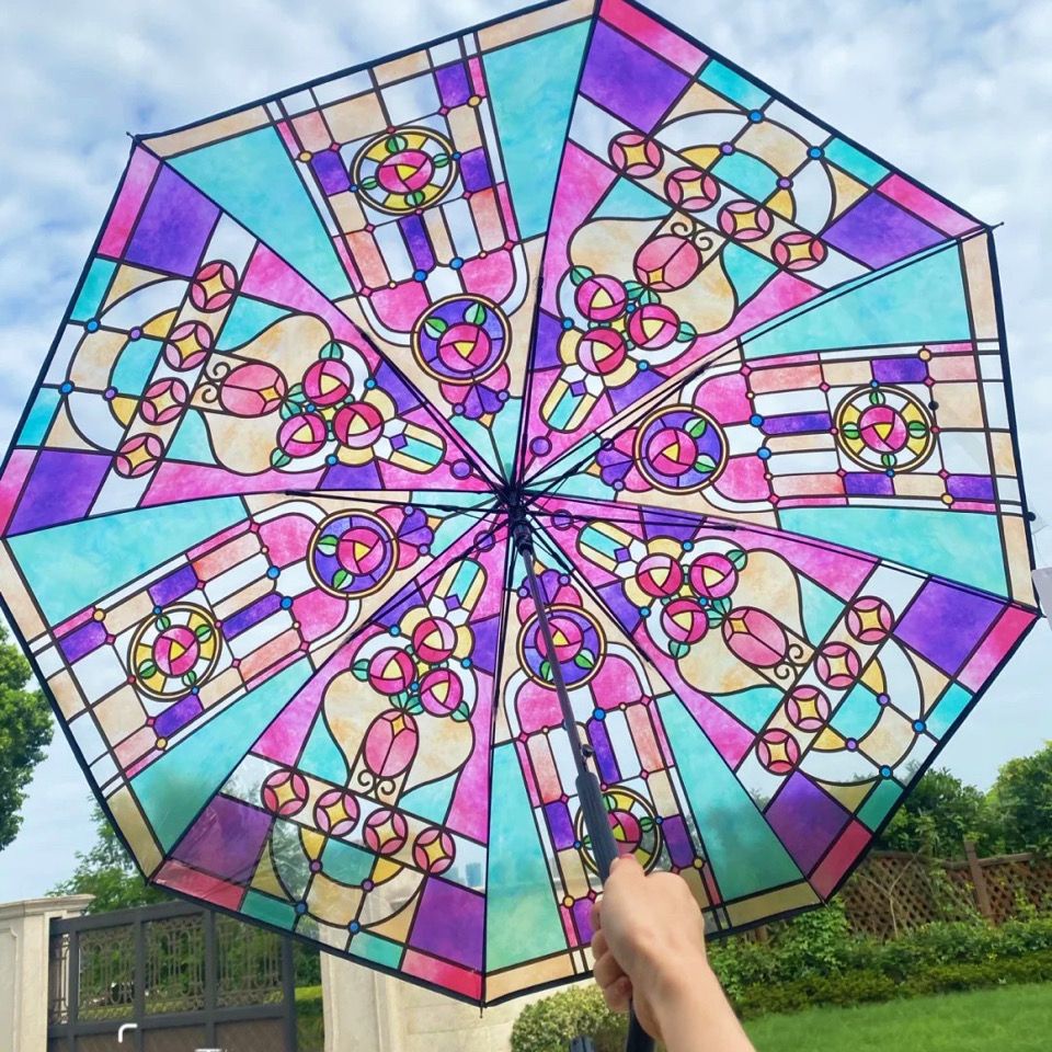 Stadays Japanese Felissimo Vintage Church Stained Glass Style Long ...