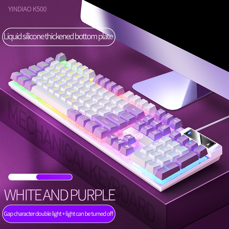 Gaming Keyboard Mechanical Feel Two-color Chocolate Keycap Color ...