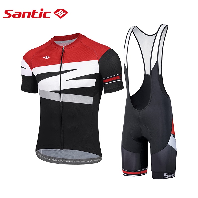 Santic Men Cycling Suit Cyling Jersey Bib Shorts Pockets MTB Bike Cycling Sets K20MT146 | Shopee ...