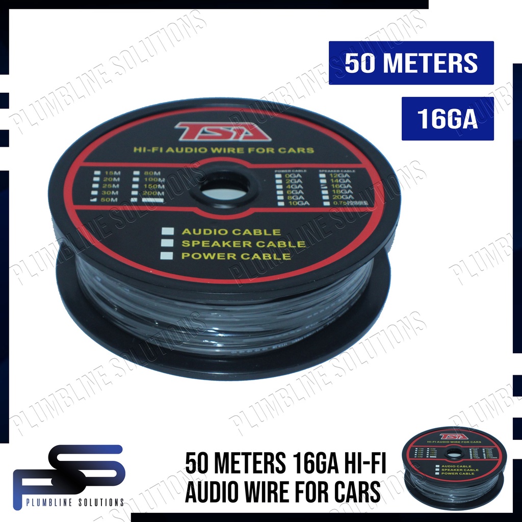 Hi-Fi Audio Wire 50M 16 GA - Black / Speaker Wire Connect your speakers ...