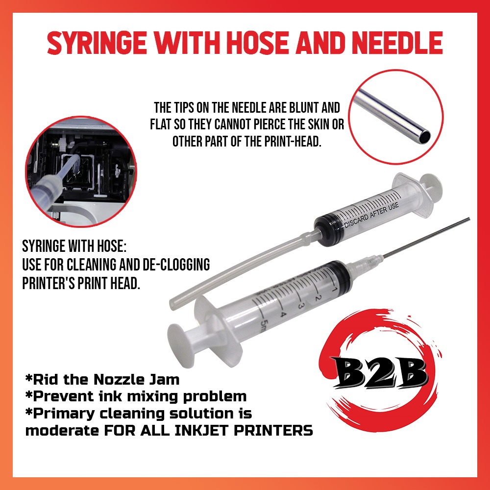 diy Refilling and repair ink cartridge and printhead plastic syringe ...
