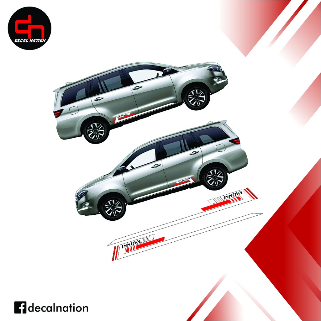 Innova Both Side Decals Cut Out Vinyl Sticker White,Red and Black Color ...