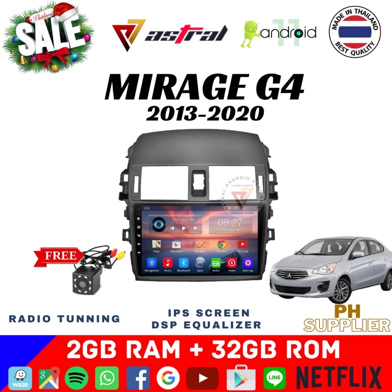 ASTRAL 4GB + 64GB MITSUBISHI MIRAGE G4 2013-2024 ANDROID HEAD UNIT ...