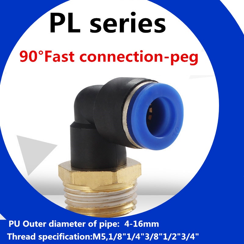 PL Series Duct L-Shaped Right-Angle Elbow Pneumatic Components Male ...