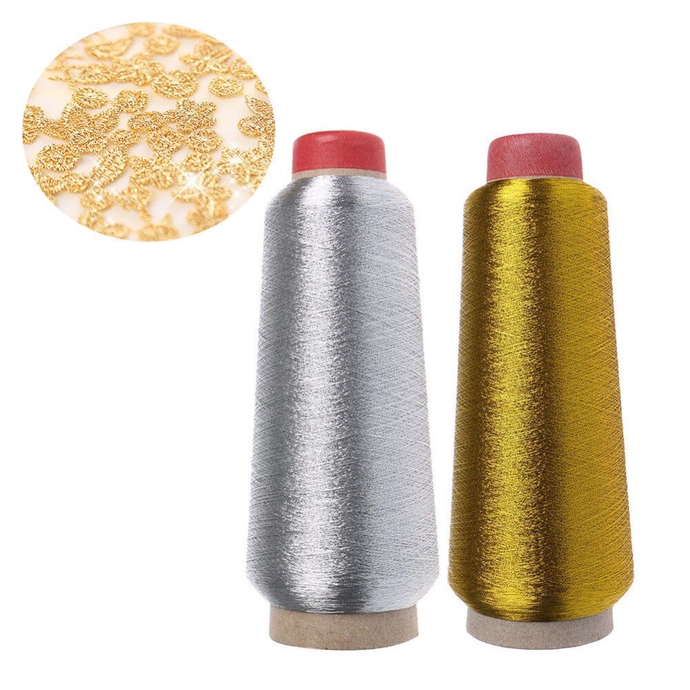 3000M Metallic Thread Embroidery Gold Silver Machine Embroidery Threads ...