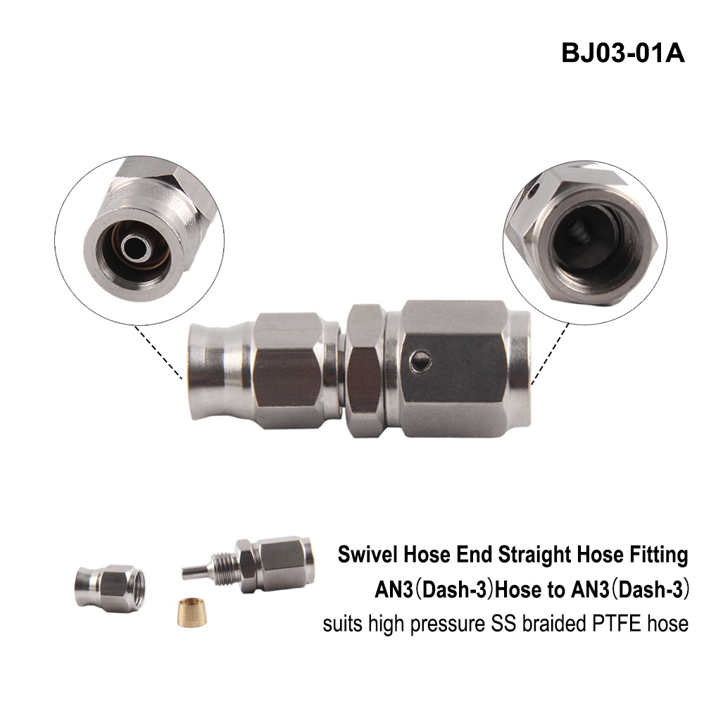 AN3 Motorcycle Motor Bike Hydraulic Brake Oil Hose Line Banjo Fitting M10x1 Stainless Steel 10mm ...