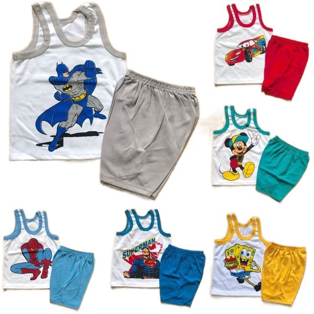 Echo#Kids Cartoon white Sando Terno Fit from(3month-6month)KiDS PAJAMA ...