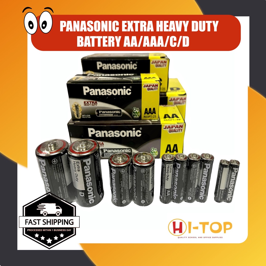 Panasonic Battery Extra Heavy Duty AA,AAA,C,D, 9V Sold per pack(2pcs or 4pcs) | Shopee Philippines