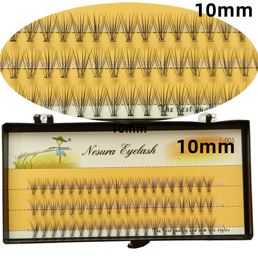 10D Individual False Eyelashes 10Root/cluster 60cluster/Box Set With ...