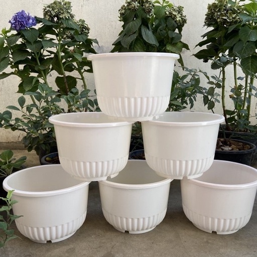 FAMILIFE 6pcs 8"x5" Colored Plastic Round Flower Pots Indoor and ...