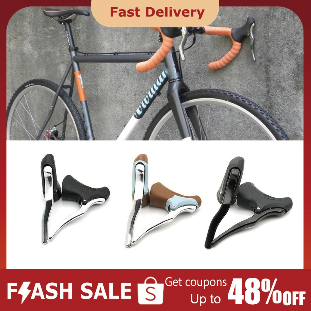 OUTDOOR 1 Pair Aluminum Alloy Road Bike Drop Bar Brake Levers Anti-slip ...